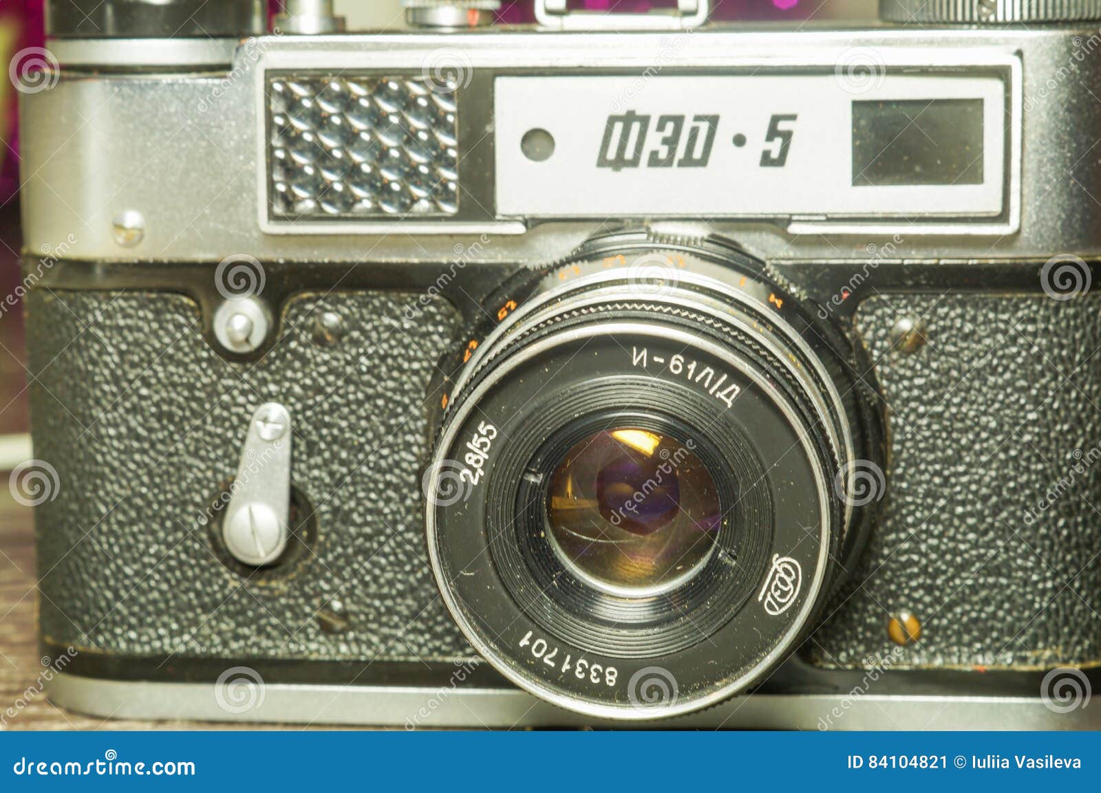 Old vintage camera Fet-5 editorial photo. Image of rangefinder - 84104821