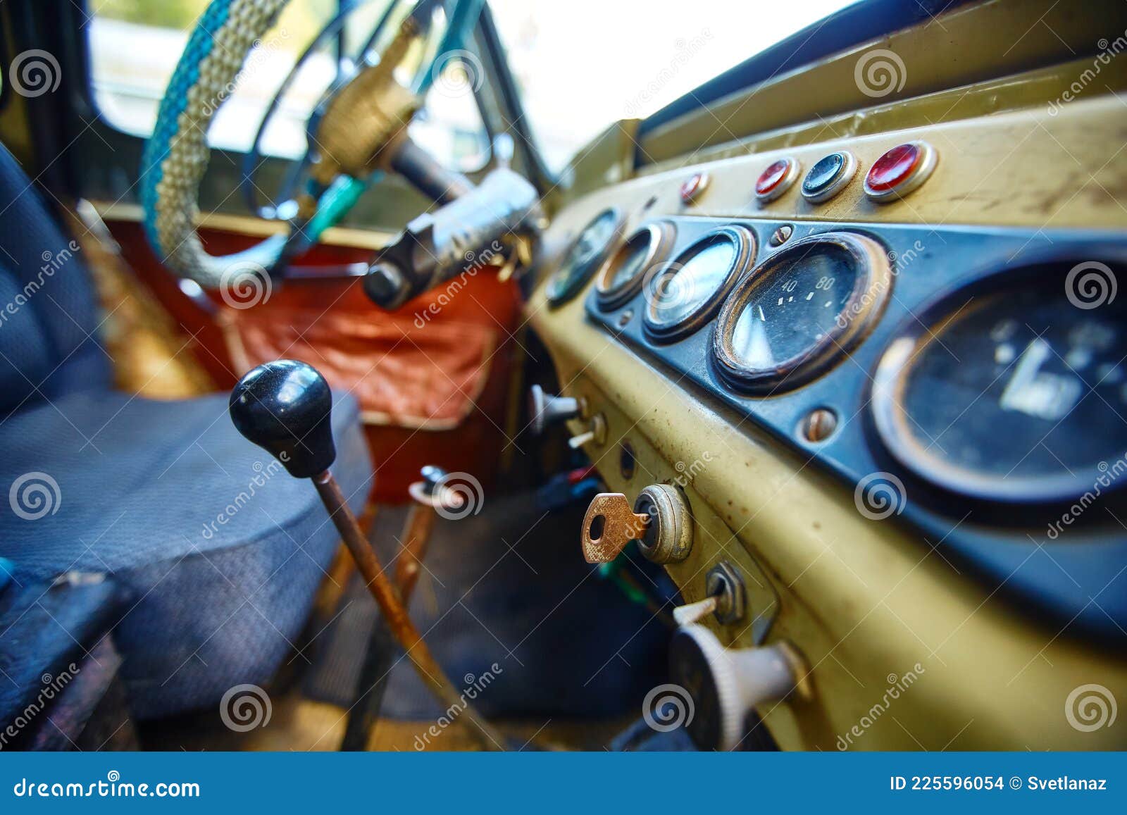 Old Vintage Car Control Panel Stock Photo - Image of control, closeup ...