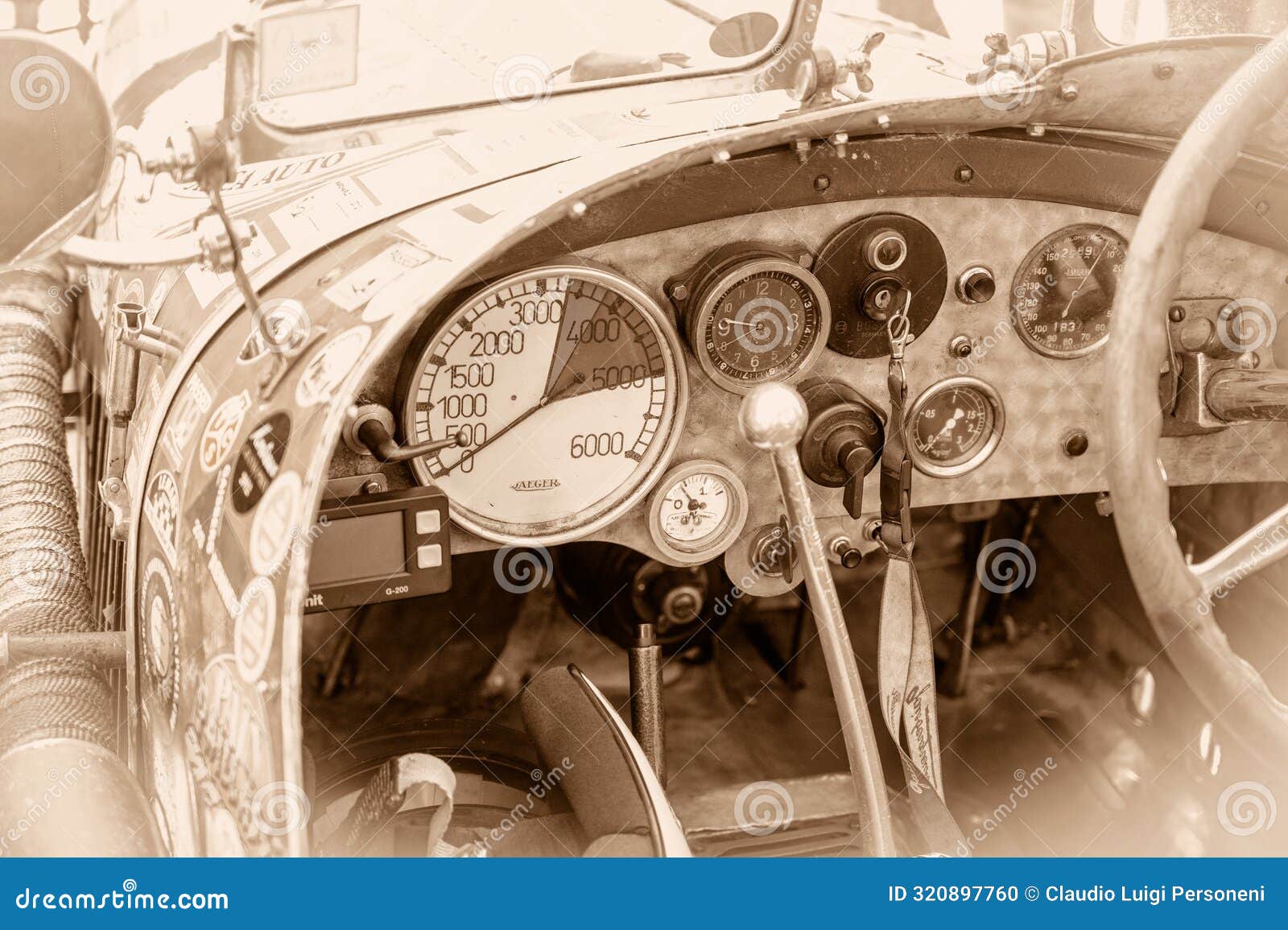 Old vintage car dashboard stock photo. Image of wheel - 320897760