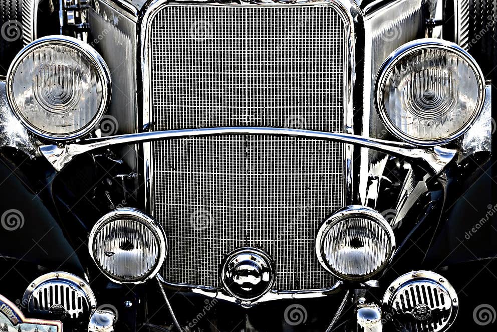 Old Vintage Car Engine Front Stock Image - Image of rear, highway: 1418273