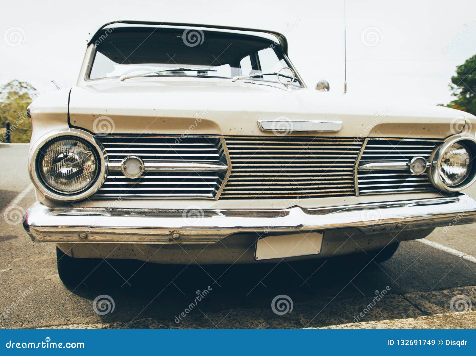Old vintage car front stock image. Image of repair, retro - 132691749
