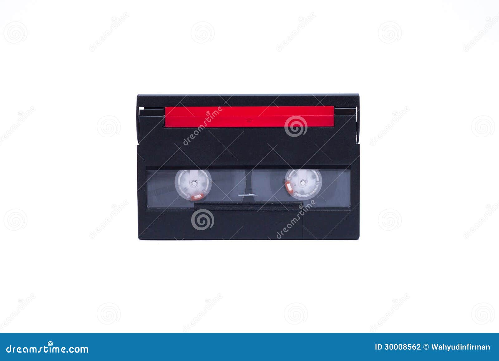Old Video Camera Cassette Digital, Black with Red Tape Cover Stock ...