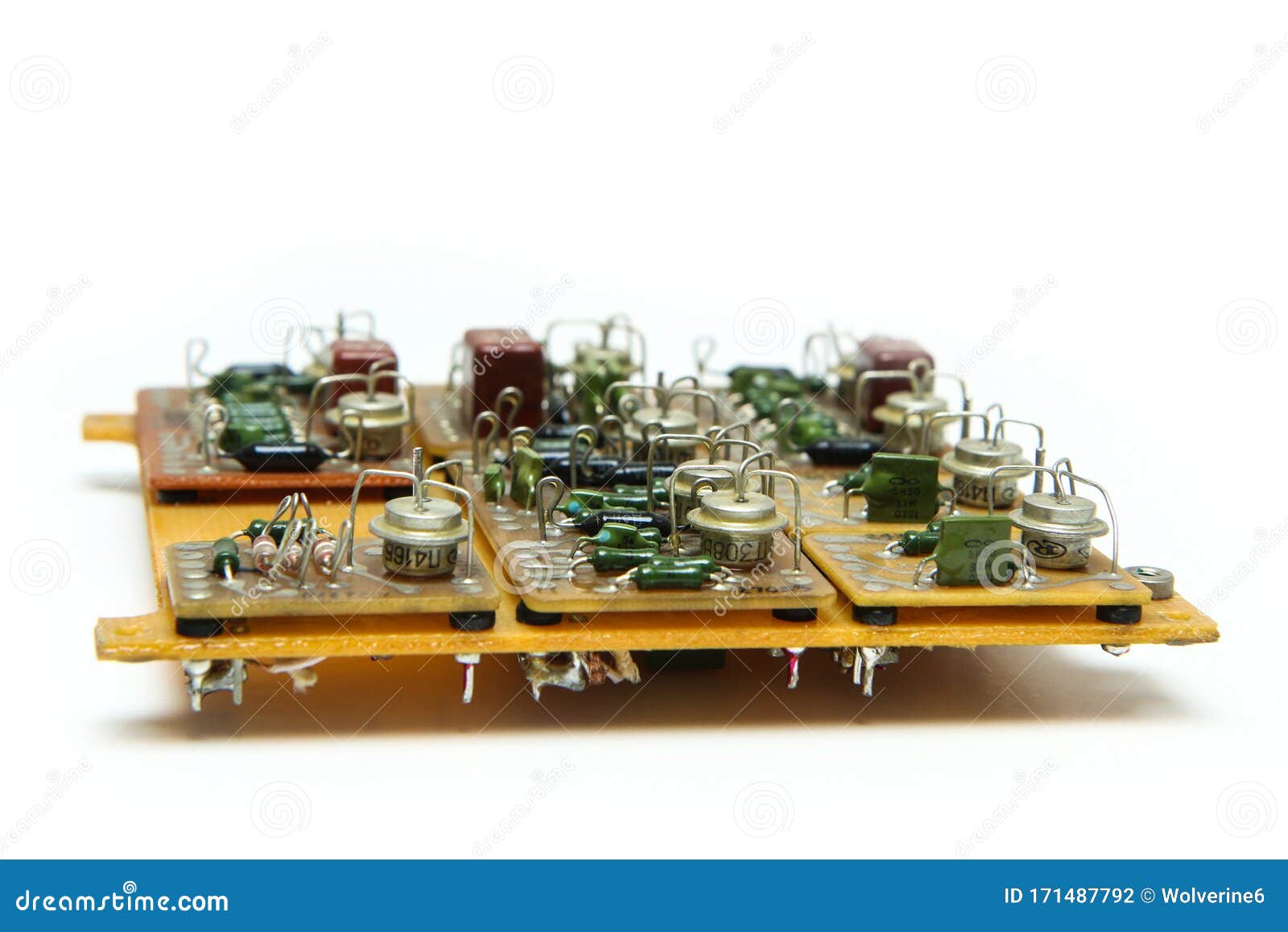 The Old Vintage Circuit Board Stock Photo - Image of semiconductor ...