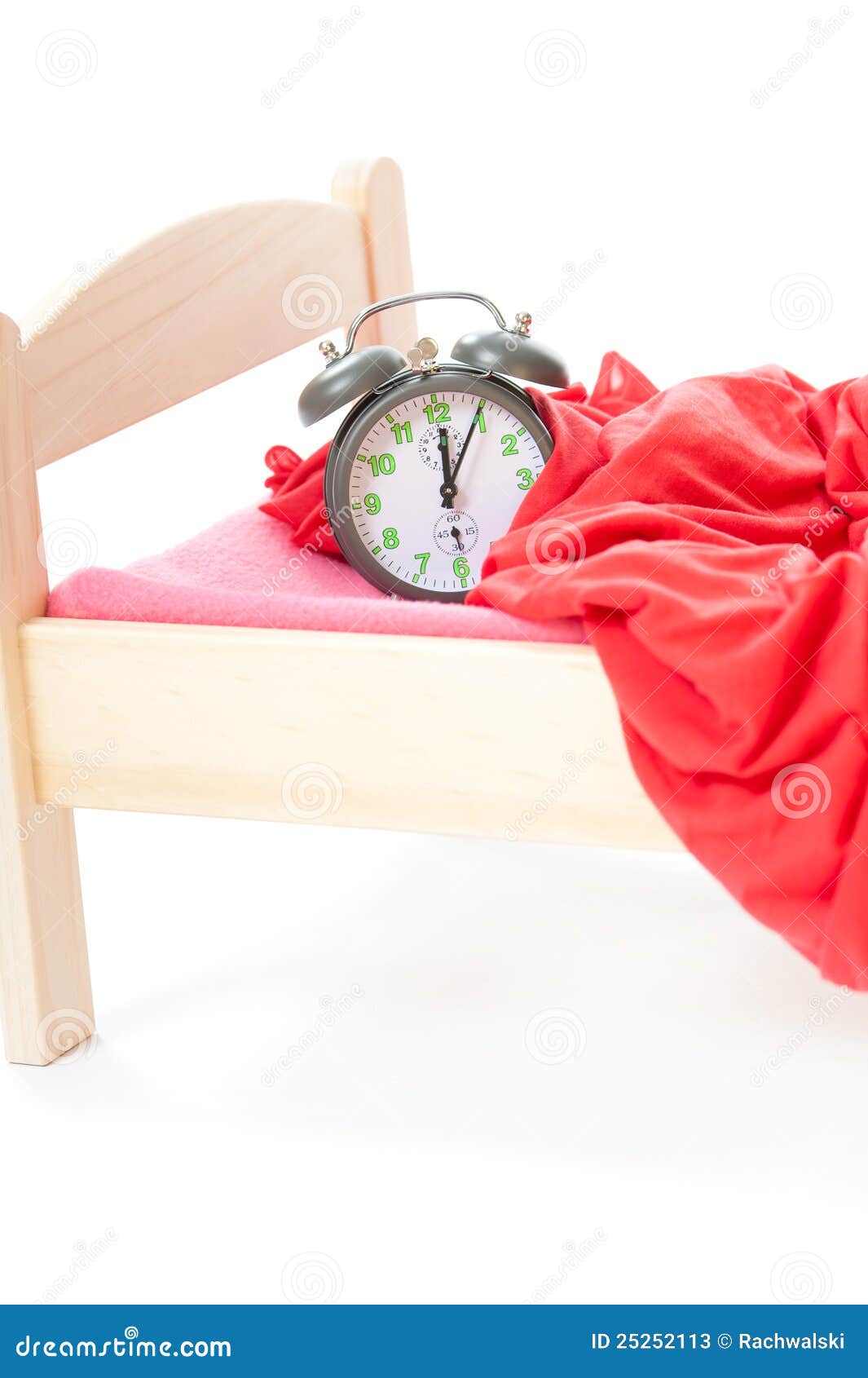 Old Vintage Clock in Little Bed Stock Image - Image of sleep, clock ...