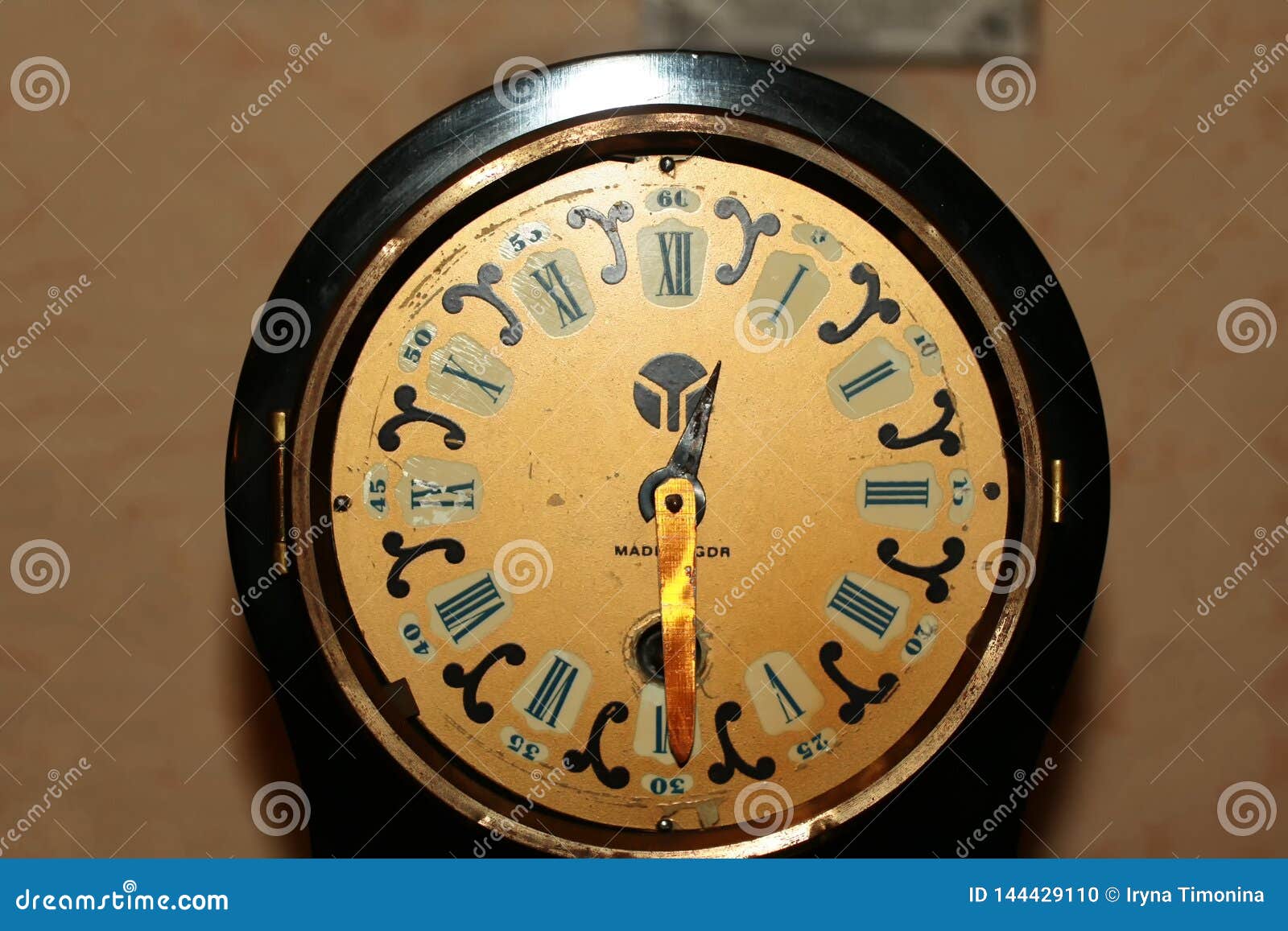 Old Vintage Clock With Roman Numerals On The Dial. Stock Photo - Image ...