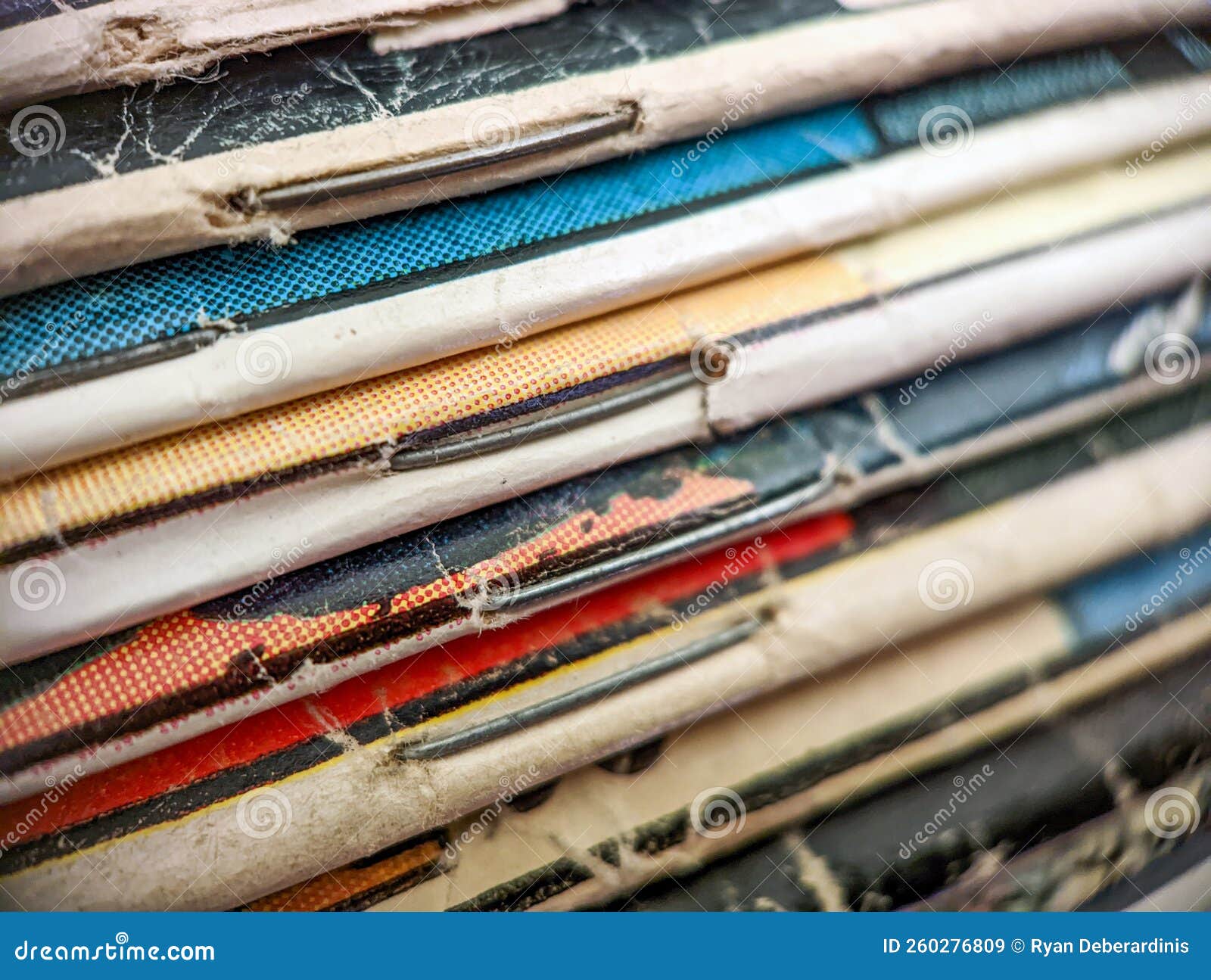 Old Vintage Comic Books Stack Creates Colorful Background Paper Texture With Abstract Shapes