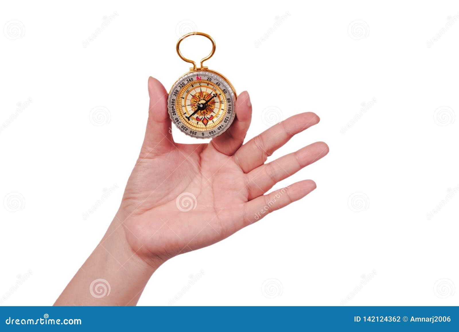 Old Vintage Compass in Hand for Travel Stock Photo - Image of north ...