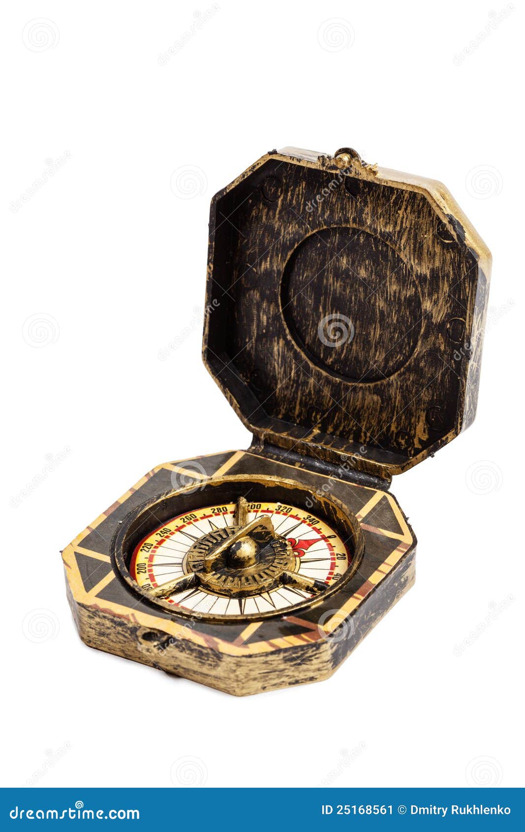Old Vintage Compass Isolated Stock Image - Image of brass, equipment ...
