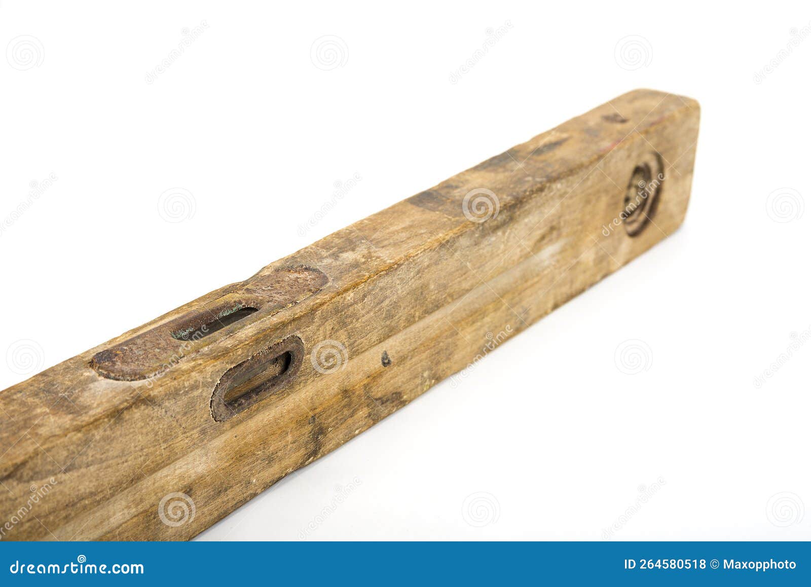 Old Vintage Construction Wood Level on a White Background Stock Photo ...