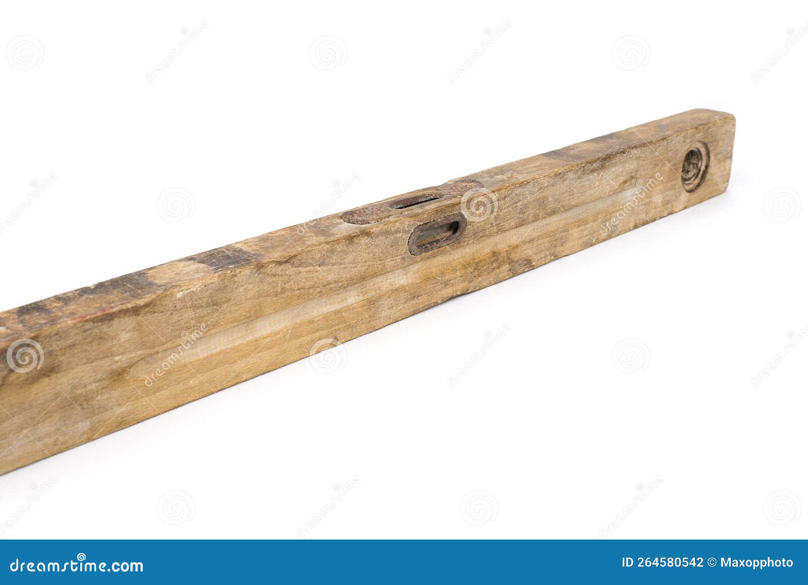 Old Vintage Construction Wood Level on a White Background Stock Photo ...