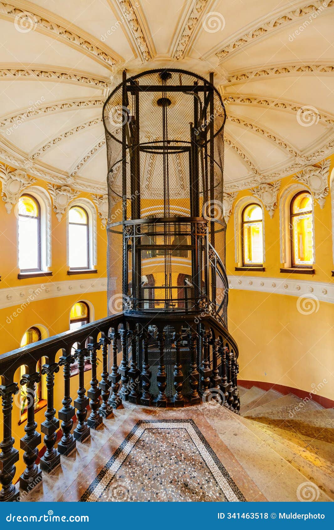 Old Vintage Elevator Gates in Old Mansion Stock Photo - Image of house ...