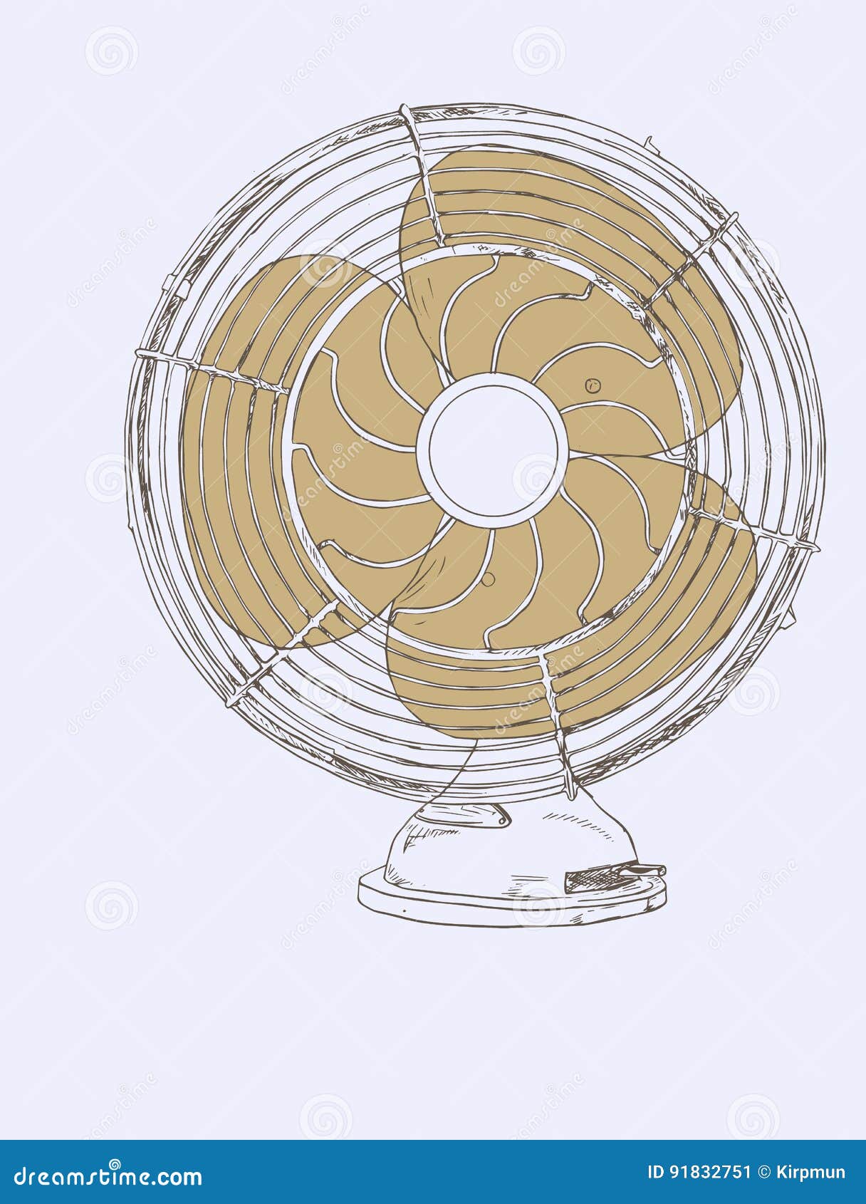 Old Vintage Fan , Sketch Vector Stock Vector - Illustration of isolated ...