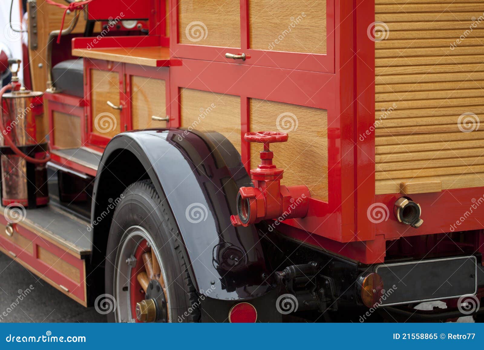 Old vintage fire engine stock image. Image of save, safety - 21558865