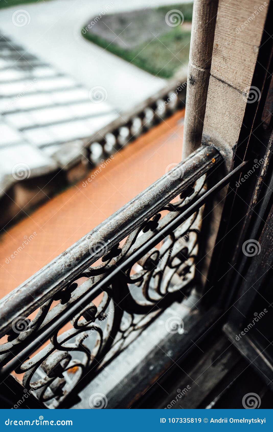 Old Vintage Forged Window Rails Stock Image - Image of metal, balcony ...
