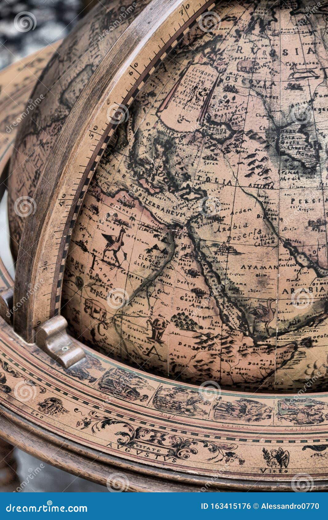 Old vintage globe stock photo. Image of ancient, continent - 163415176