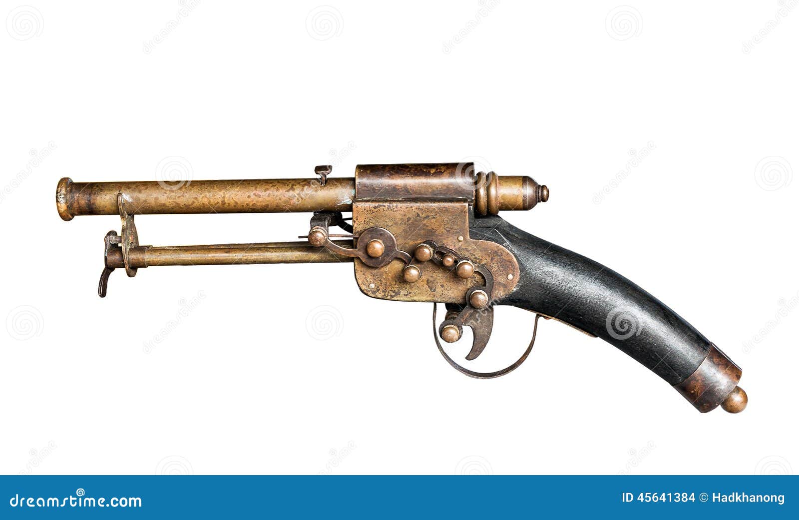 Old Vintage Gun Isolated on White Stock Photo - Image of vintage ...