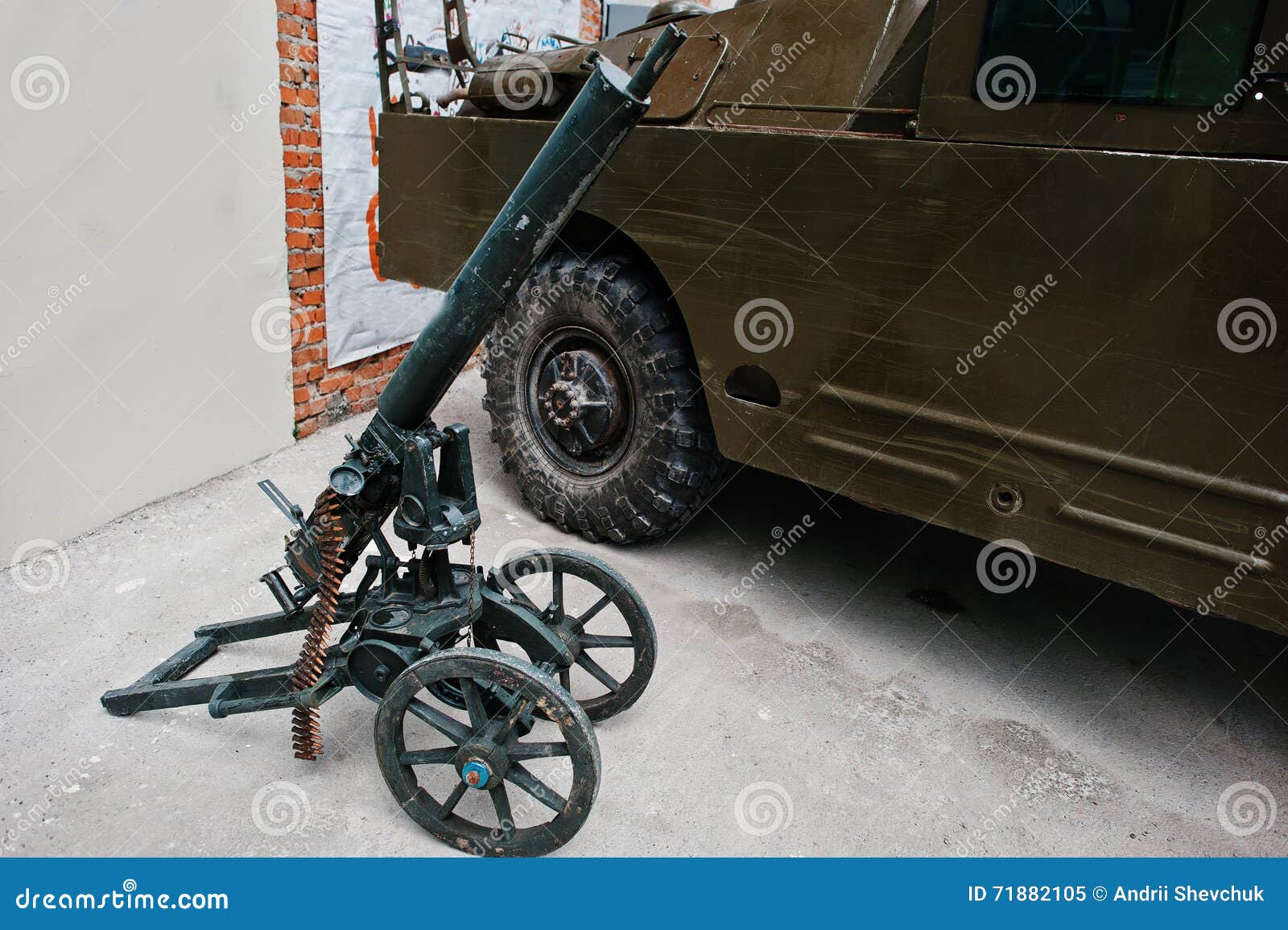 Old Vintage Handmade Machine Gun Stock Image - Image of post, fire ...