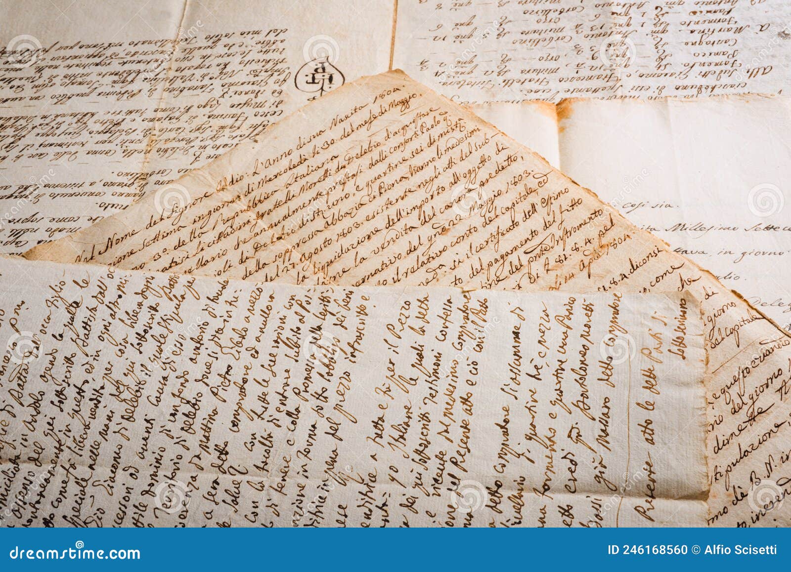 Old vintage handwritings stock photo. Image of spot - 246168560