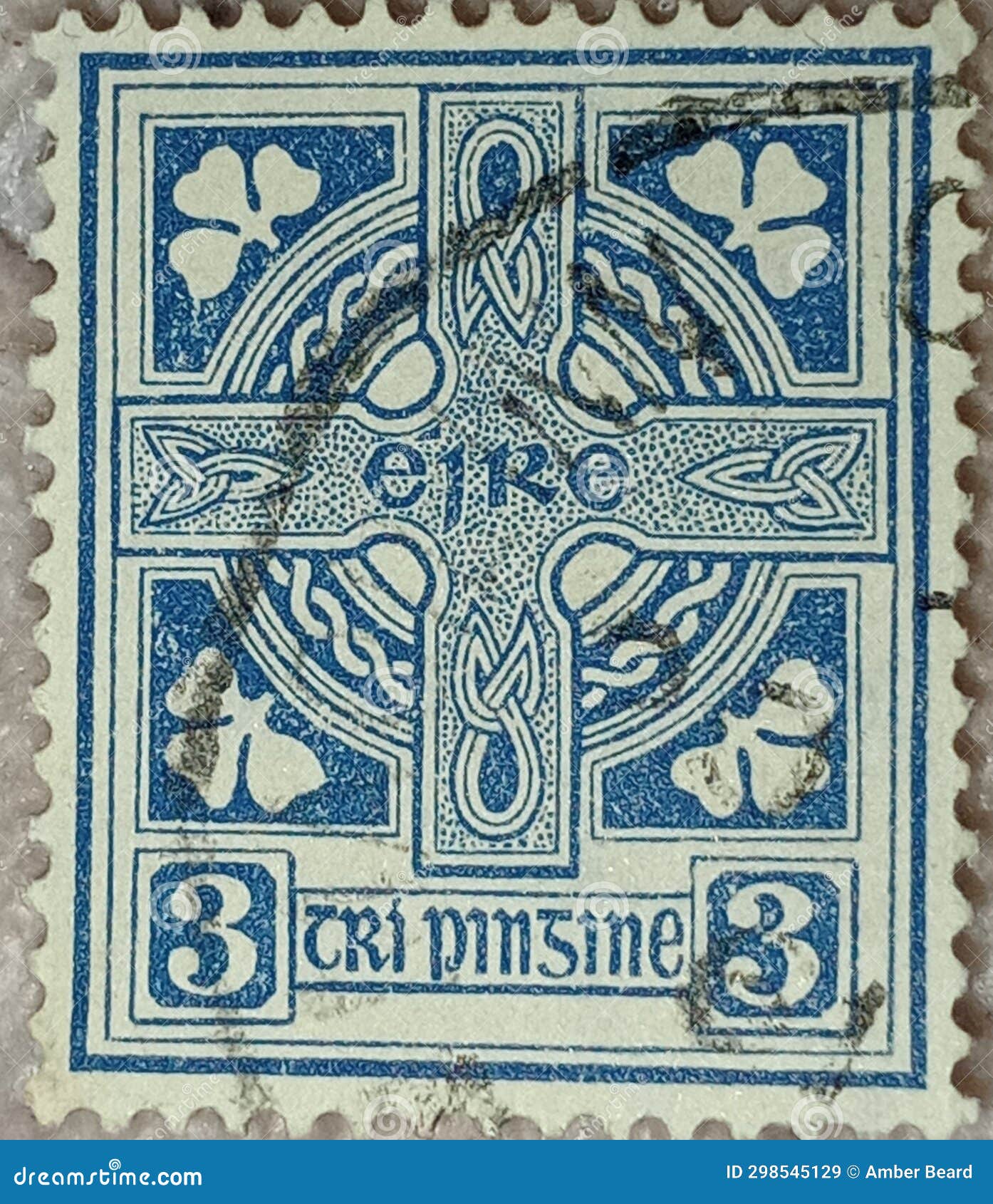 Old Vintage Irish 3 Eire Stamp Editorial Stock Image - Image of eire ...