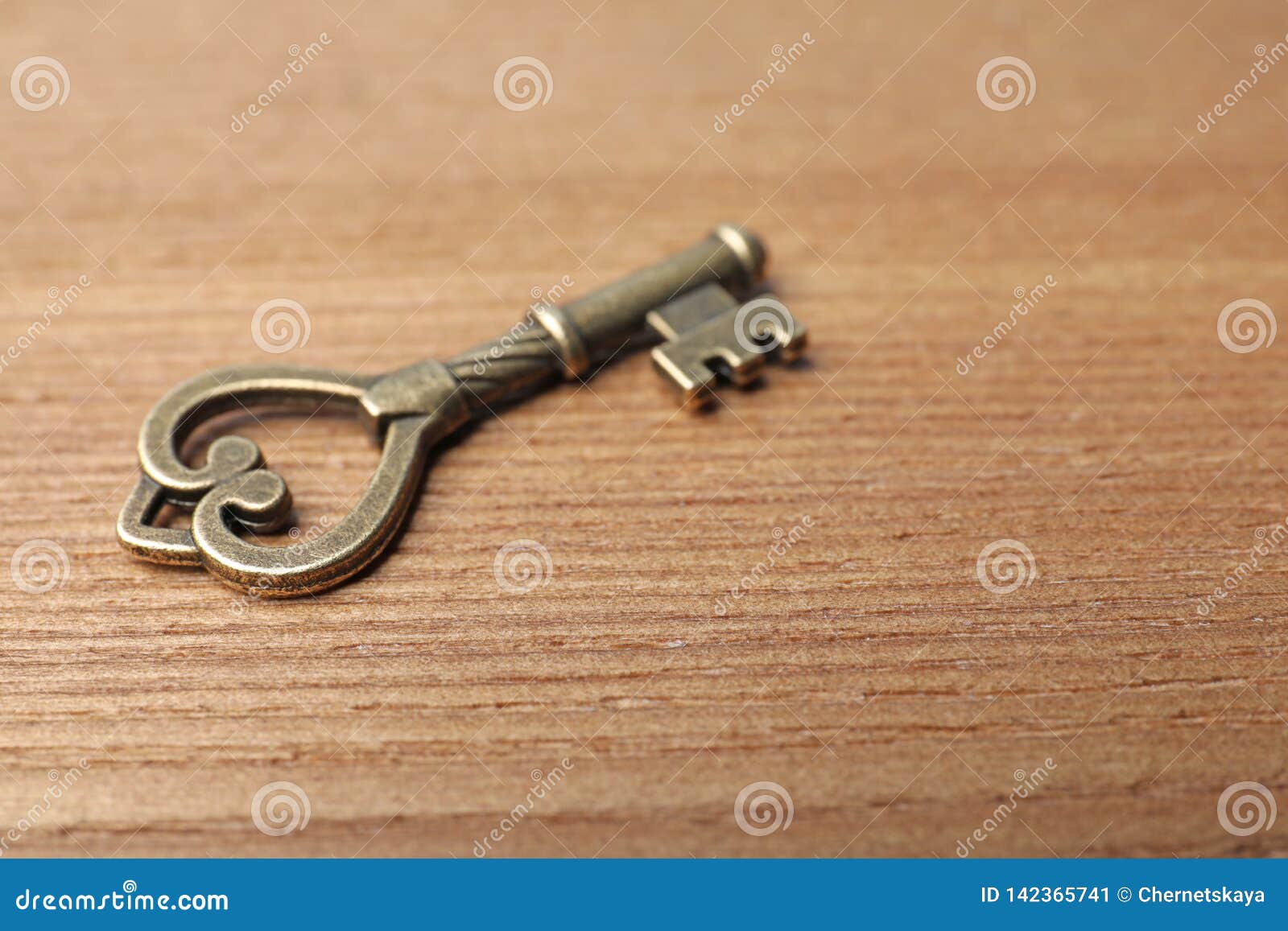 Old Vintage Key on Wooden Background Stock Image - Image of house ...