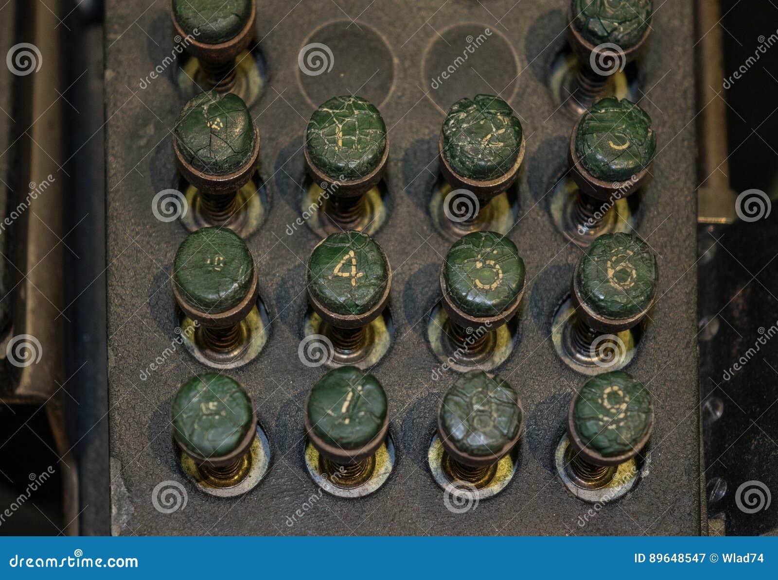 The Old and Vintage Keyboard of a Control Panel Stock Image - Image of ...