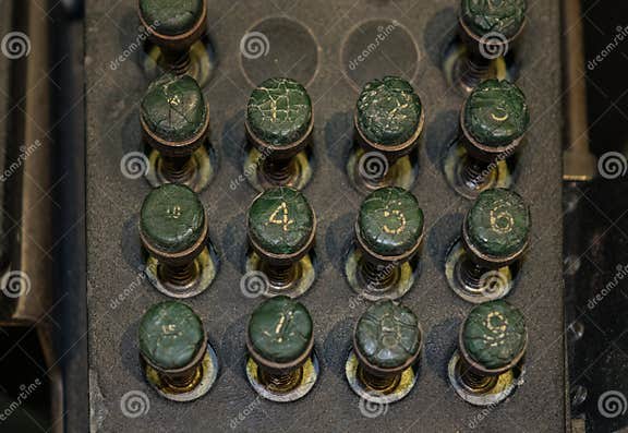 The Old and Vintage Keyboard of a Control Panel Stock Image - Image of ...