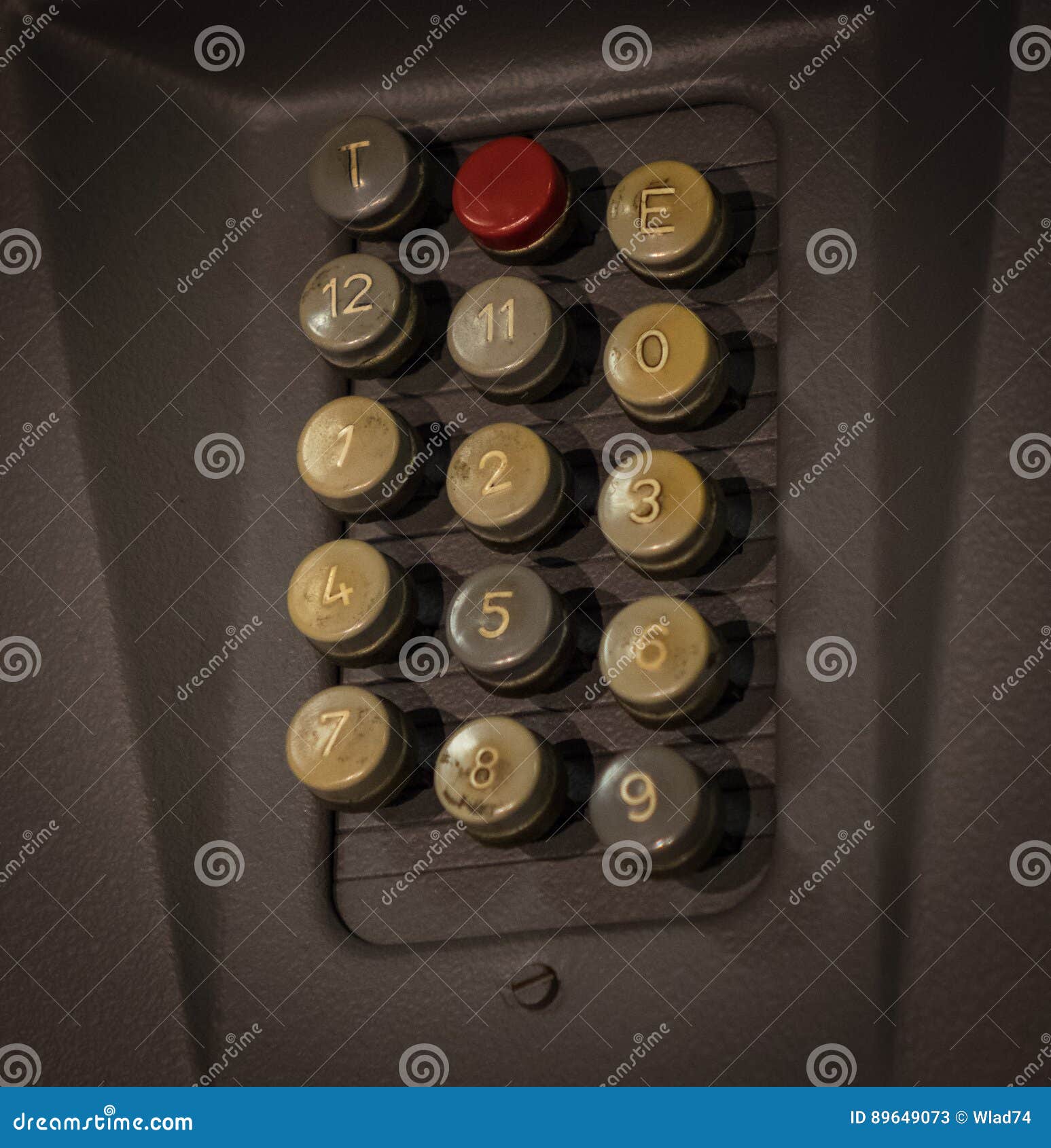 The Old and Vintage Keyboard of a Control Panel Stock Image - Image of ...