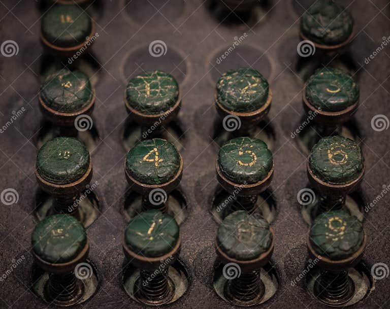 The Old and Vintage Keyboard of a Control Panel Stock Photo - Image of ...