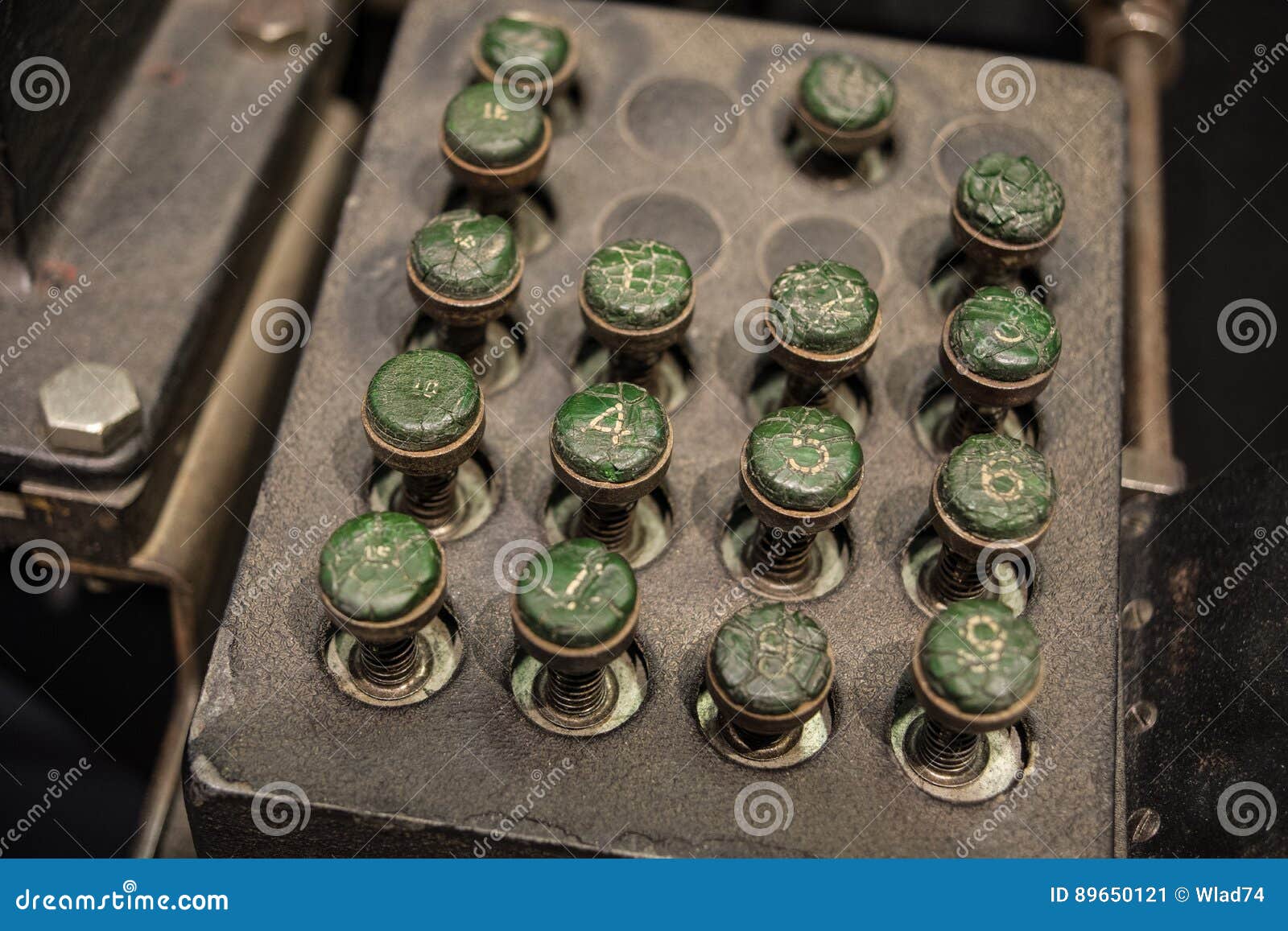 The Old and Vintage Keyboard of a Control Panel Stock Image - Image of ...