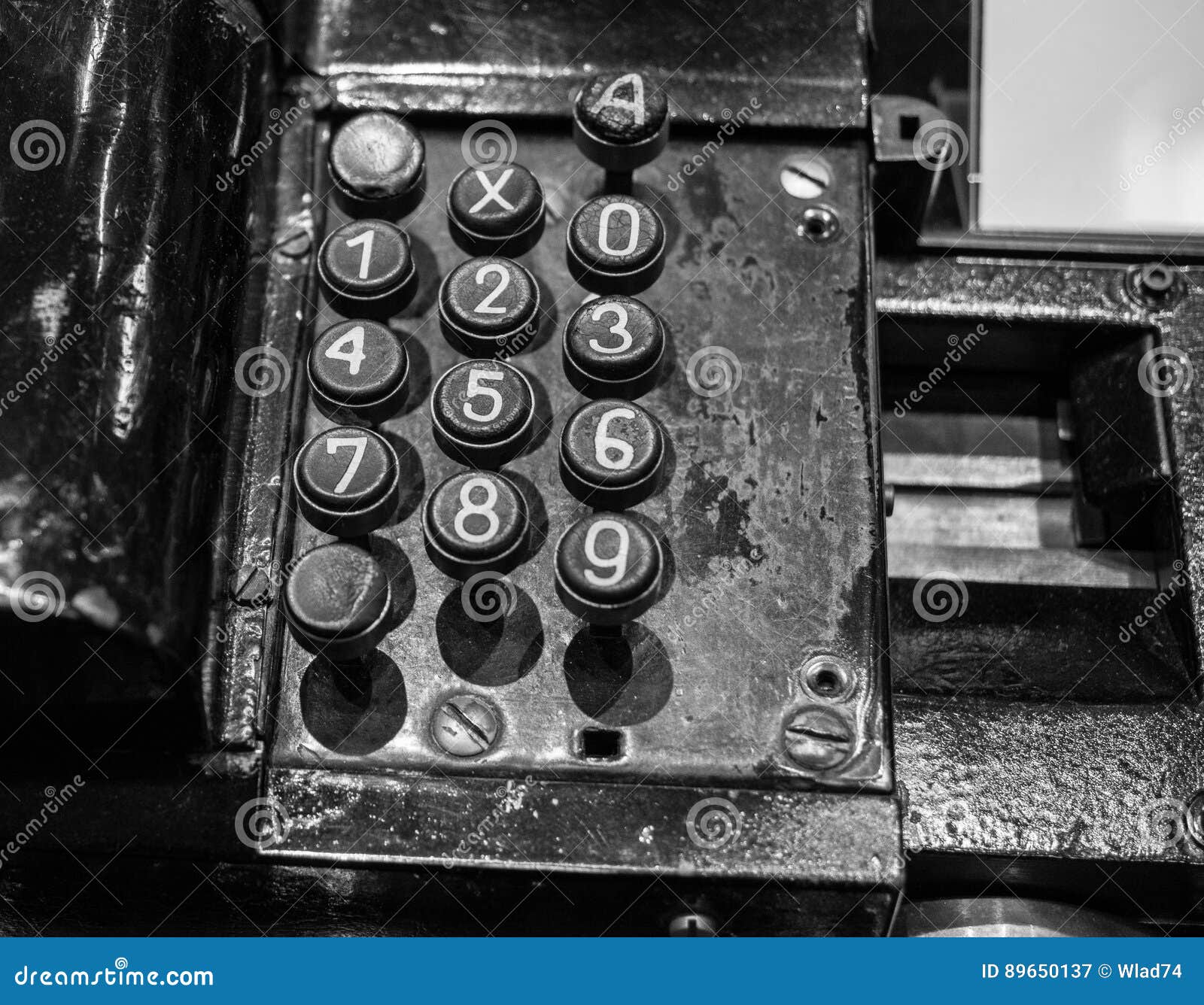 The Old and Vintage Keyboard of a Control Panel Stock Image - Image of ...