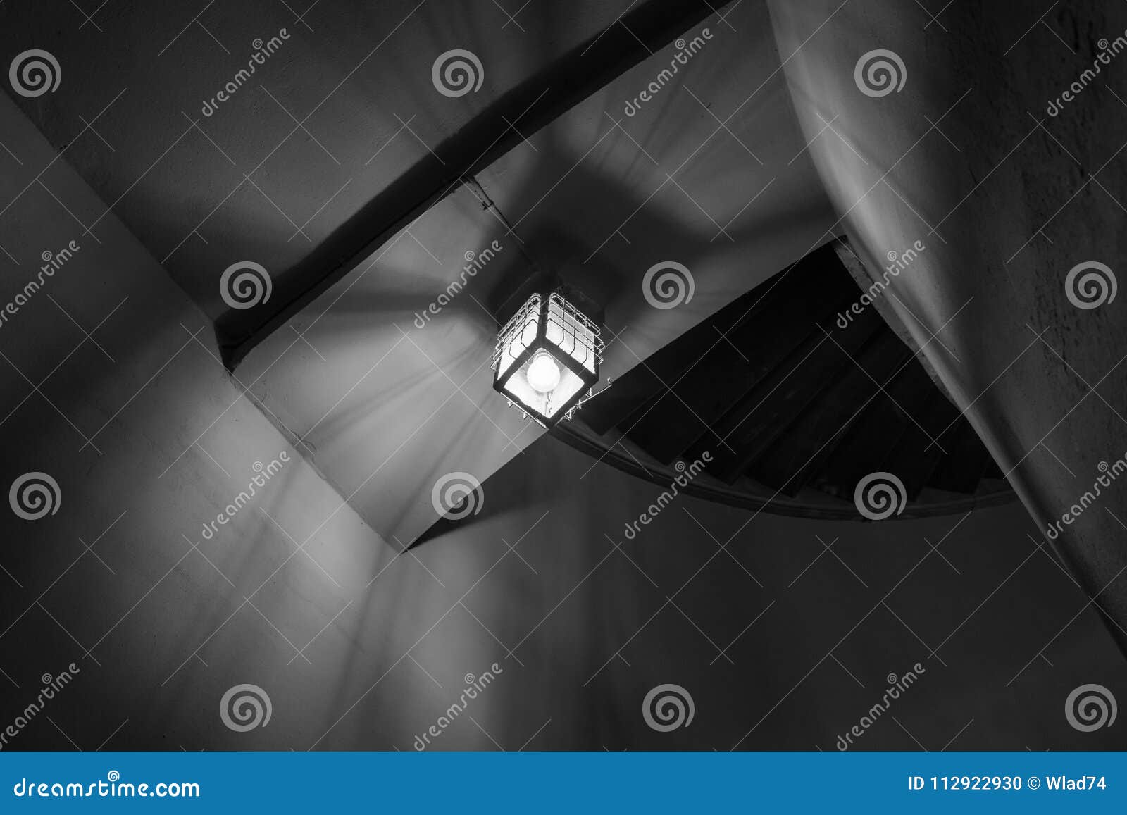 The Old and Vintage Lantern in Dark Room Stock Photo - Image of retro ...