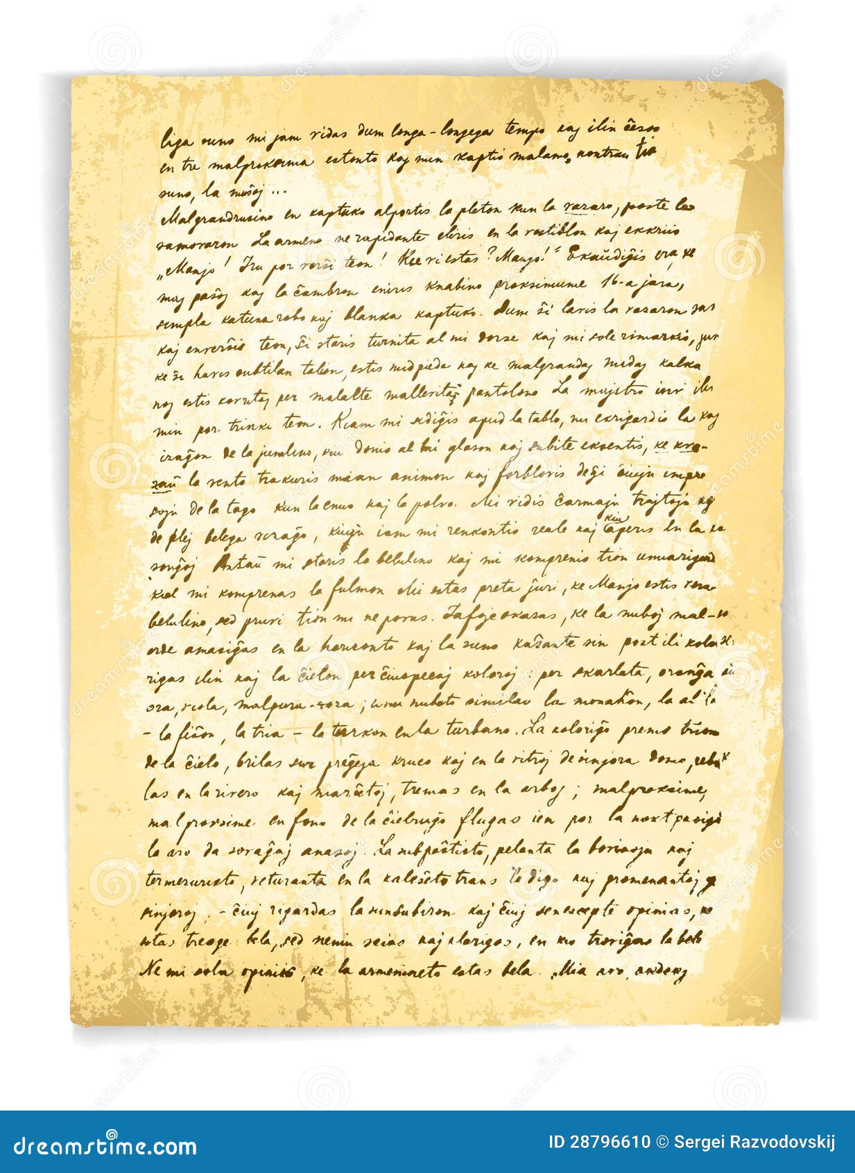 Old Vintage Letter stock vector. Illustration of handwritten - 28796610