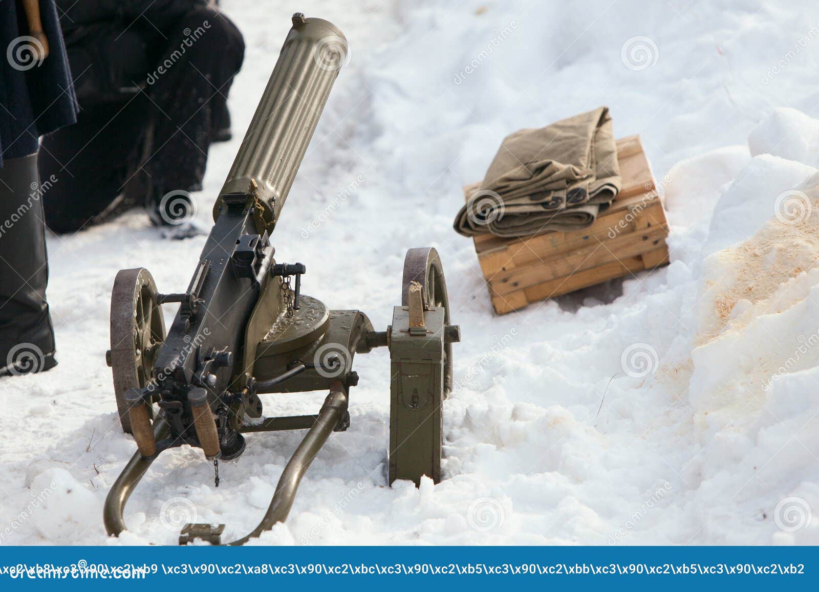 Old vintage machine gun stock photo. Image of military - 67312822