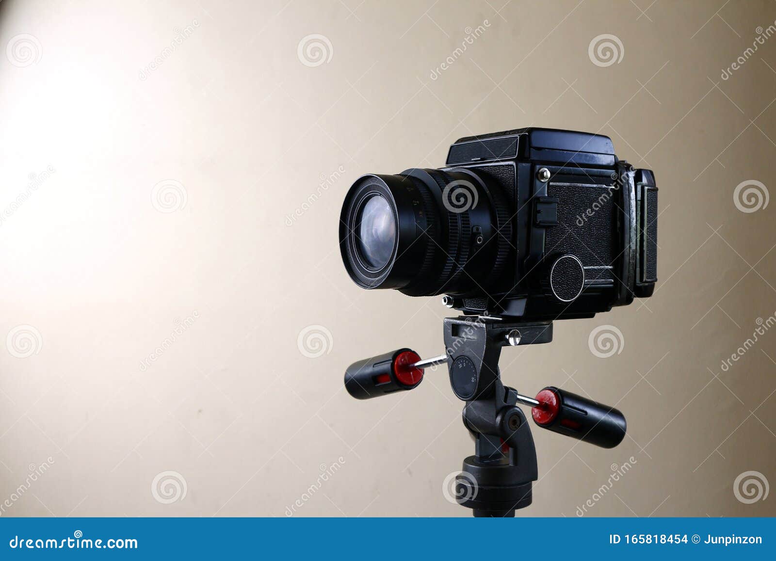 Old and Vintage Medium Format Film Camera on a Tripod Stock Photo ...