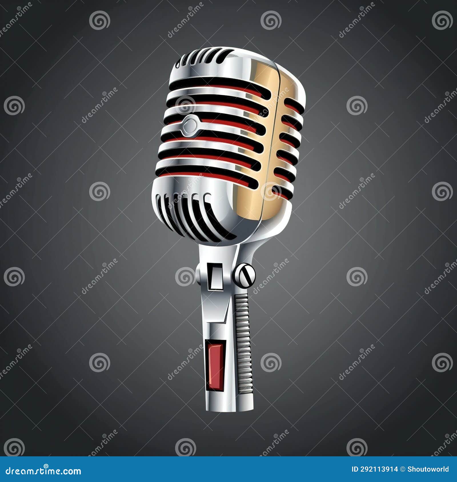 Old Vintage Microphone Vector Illustration Stock Illustration ...