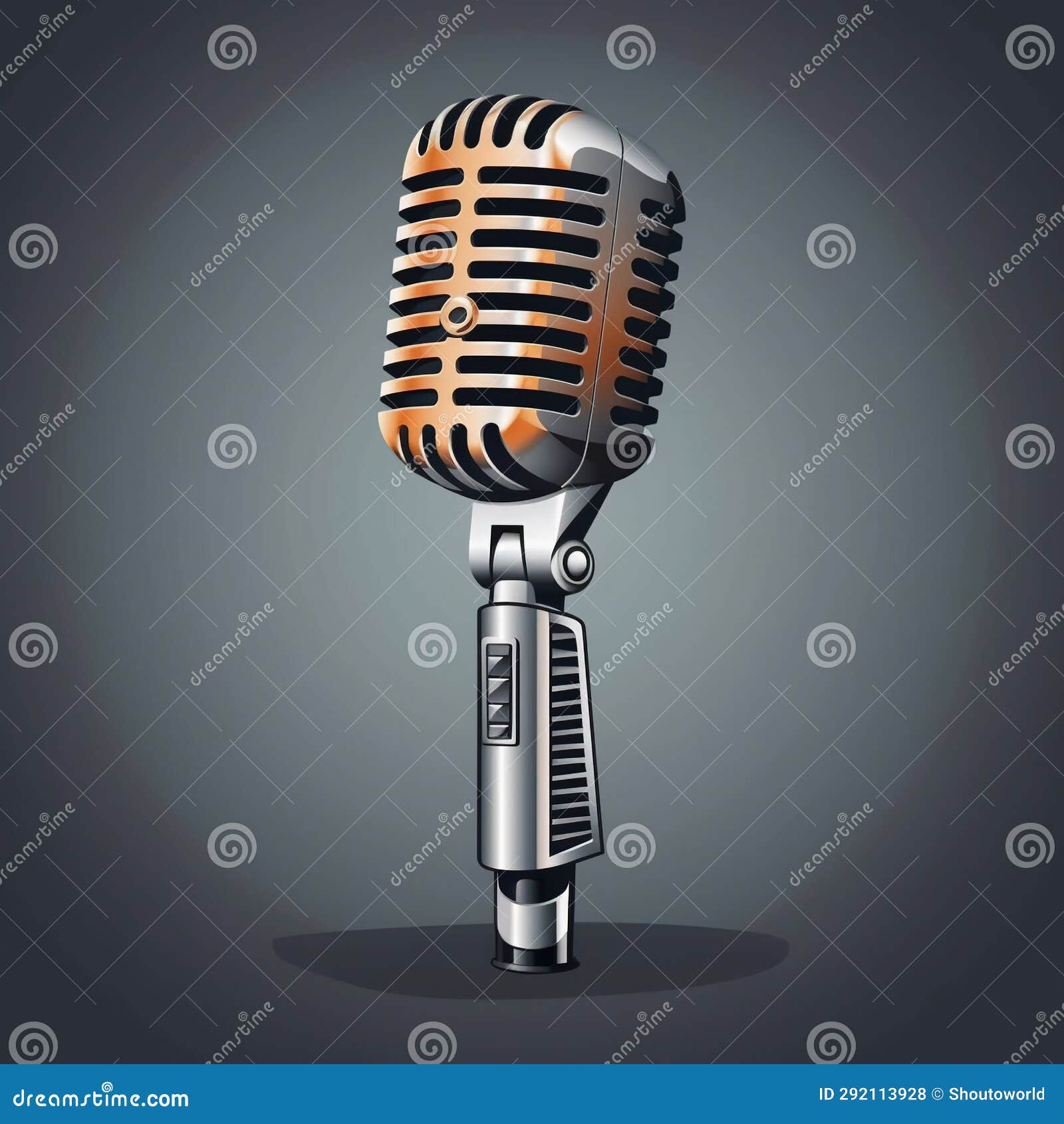 Old Vintage Microphone Vector Illustration Stock Illustration ...