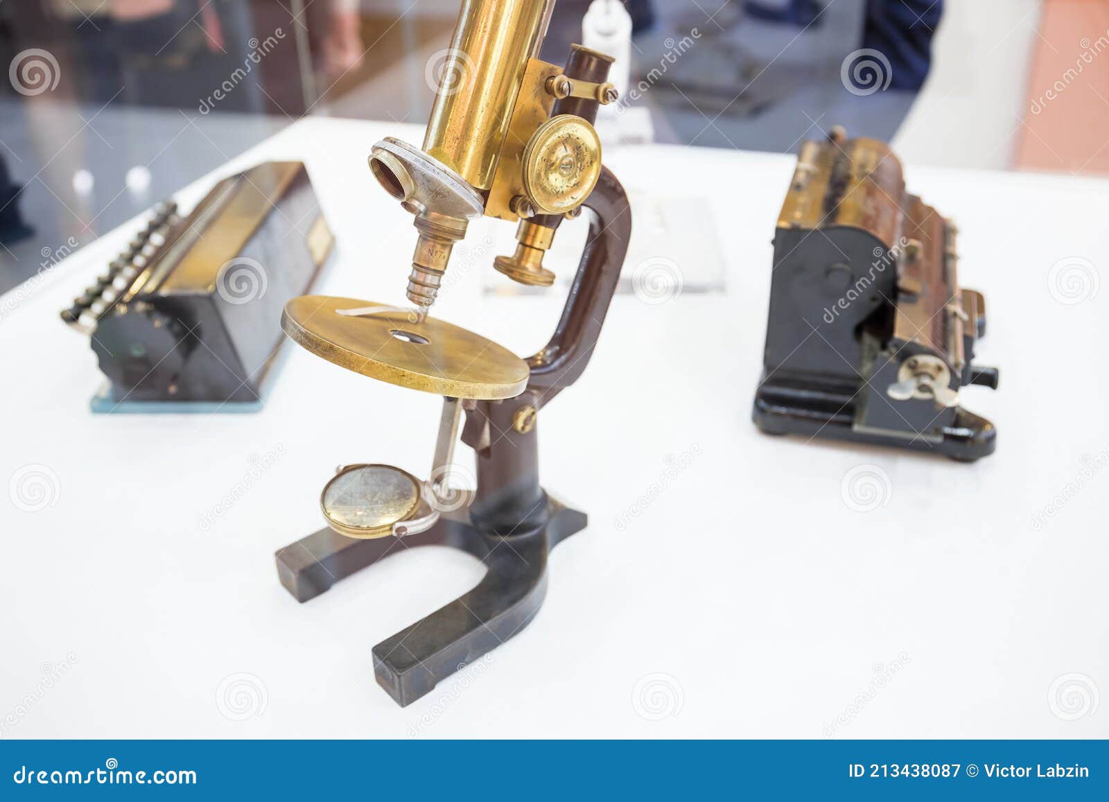 Vintage Microscope Old Warn Microscope Royalty-Free Stock Photography ...