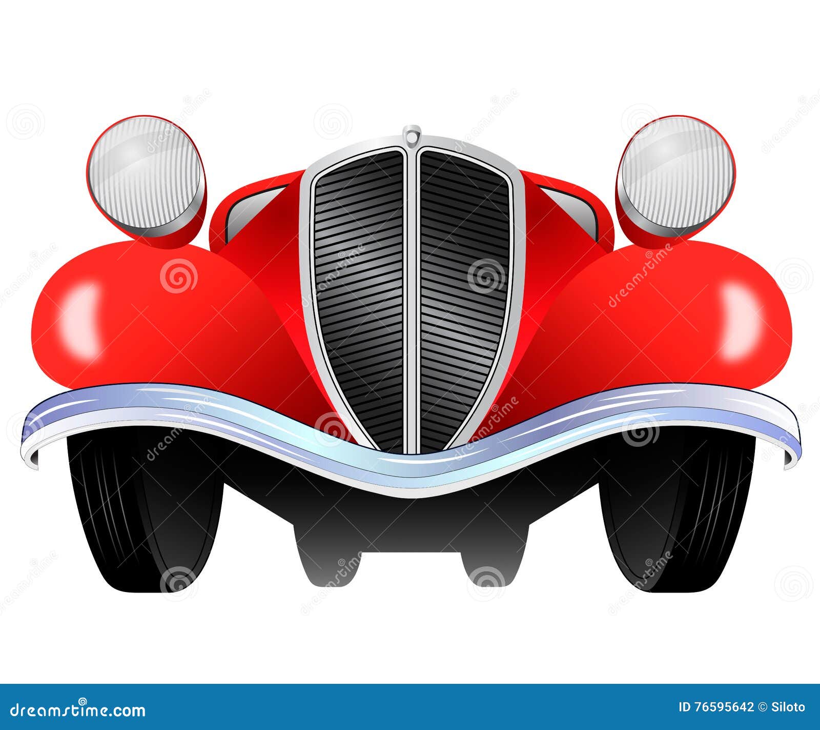 Old Vintage Model of the Car from the Front View Stock Vector ...
