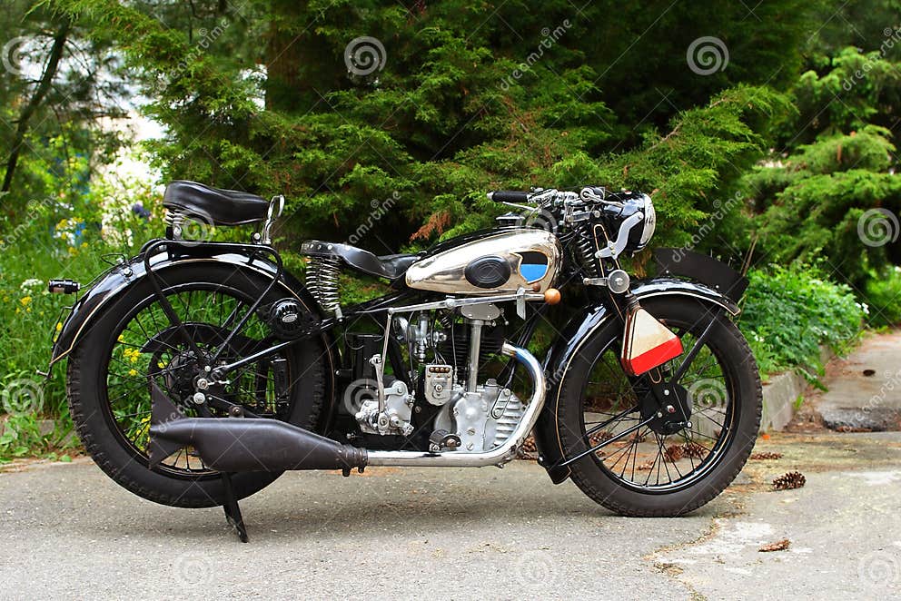 Old vintage motorcycle stock photo. Image of motor, black - 14539510