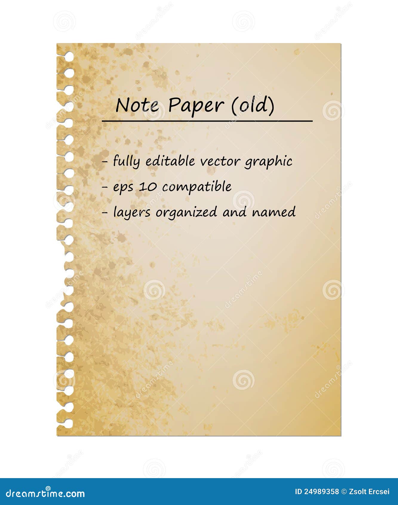 Old Vintage Note Paper stock vector. Illustration of business - 24989358