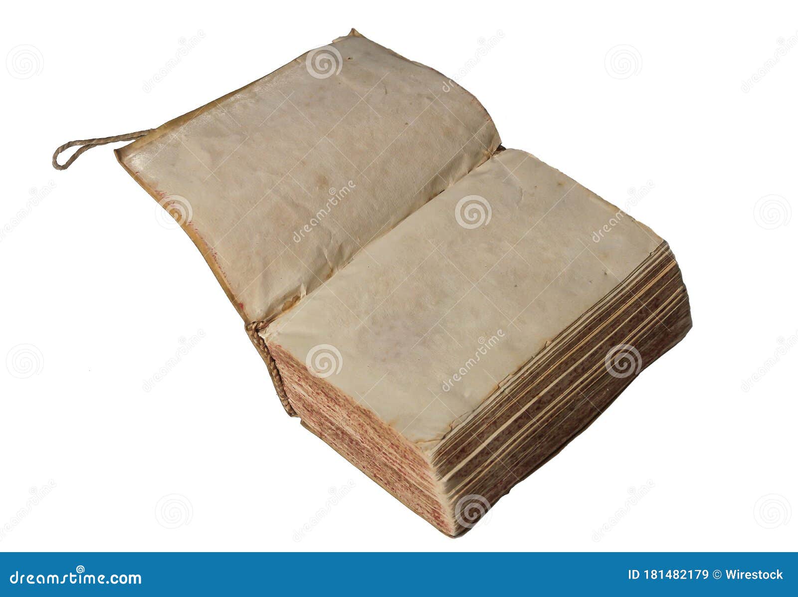 Old Vintage Open Journal Under the Lights Isolated on a White ...