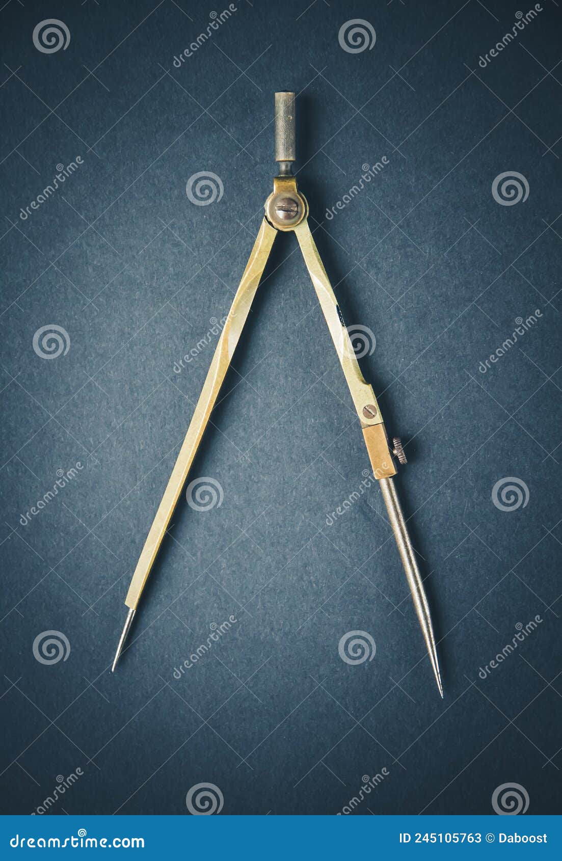 Old Vintage Pair of Compasses on Dark Background Stock Image - Image of ...