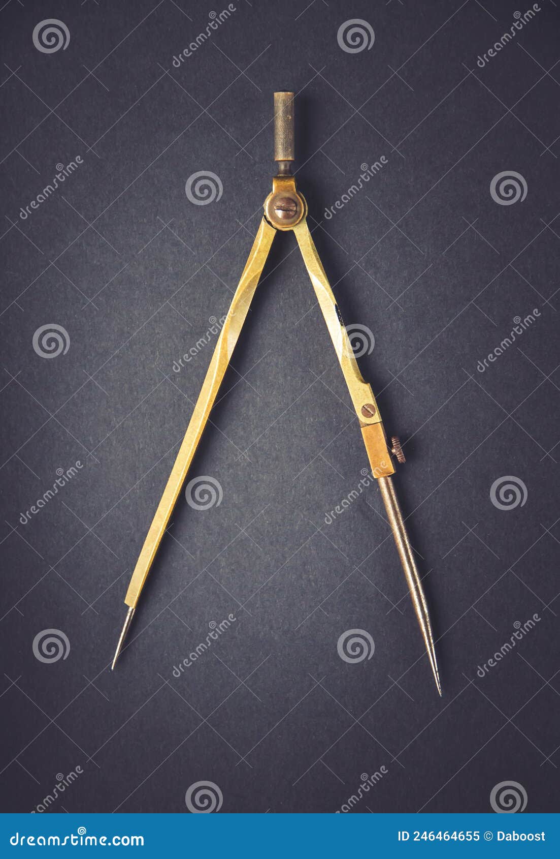 Old Vintage Pair of Compasses on Dark Background Stock Image - Image of ...