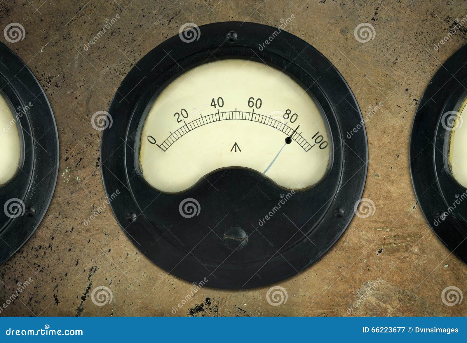 Old Vintage Panel Meters stock image. Image of indicator - 66223677