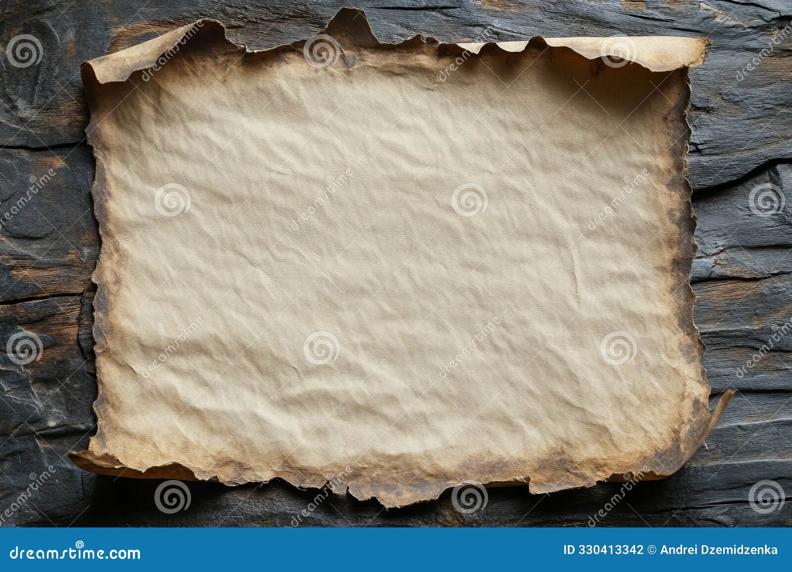 An Old Vintage Paper with Burn Marks, Kraft Paper for Collage Graphics ...