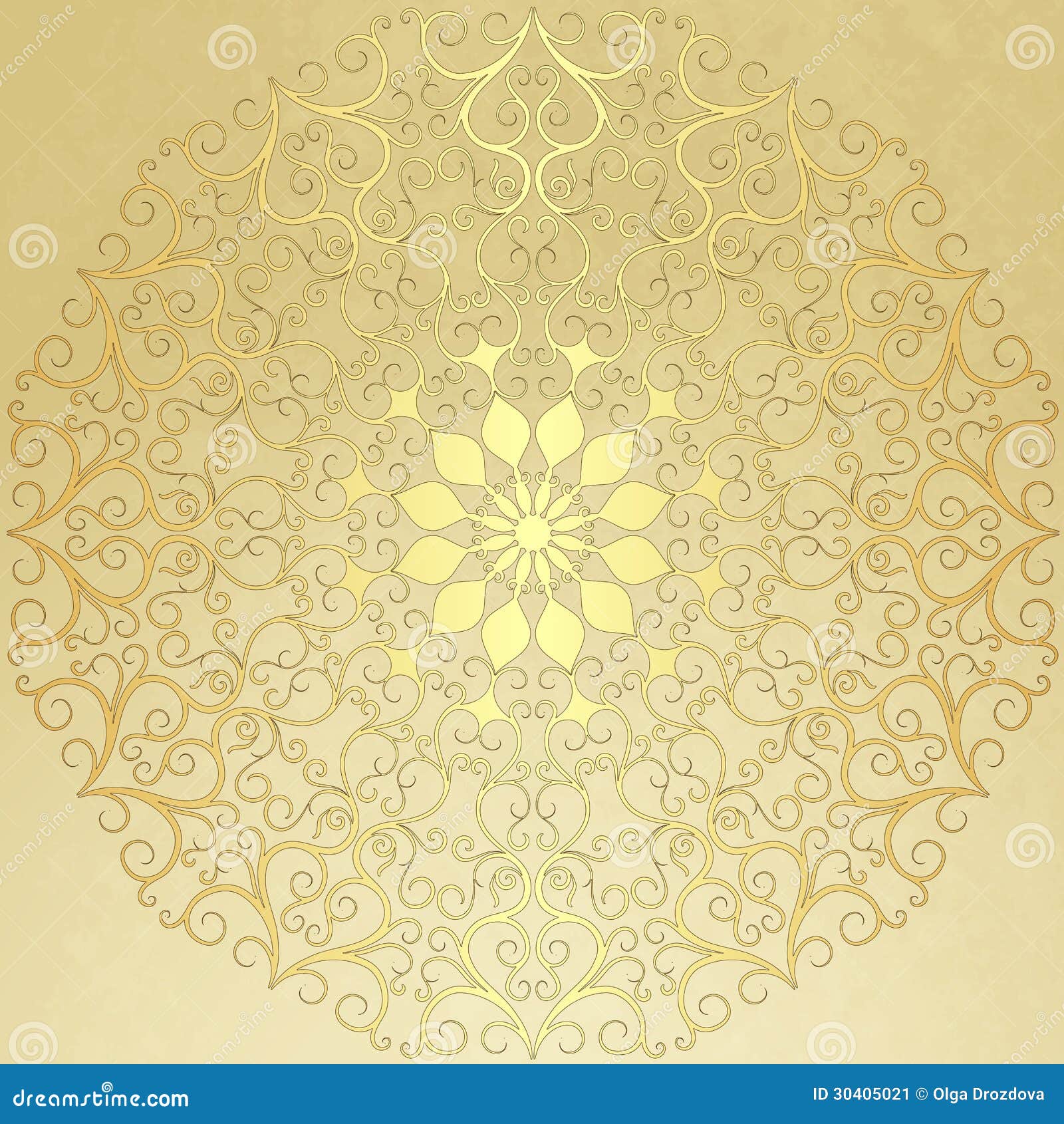 Old Vintage Paper with Gold Round Pattern Stock Vector - Illustration ...
