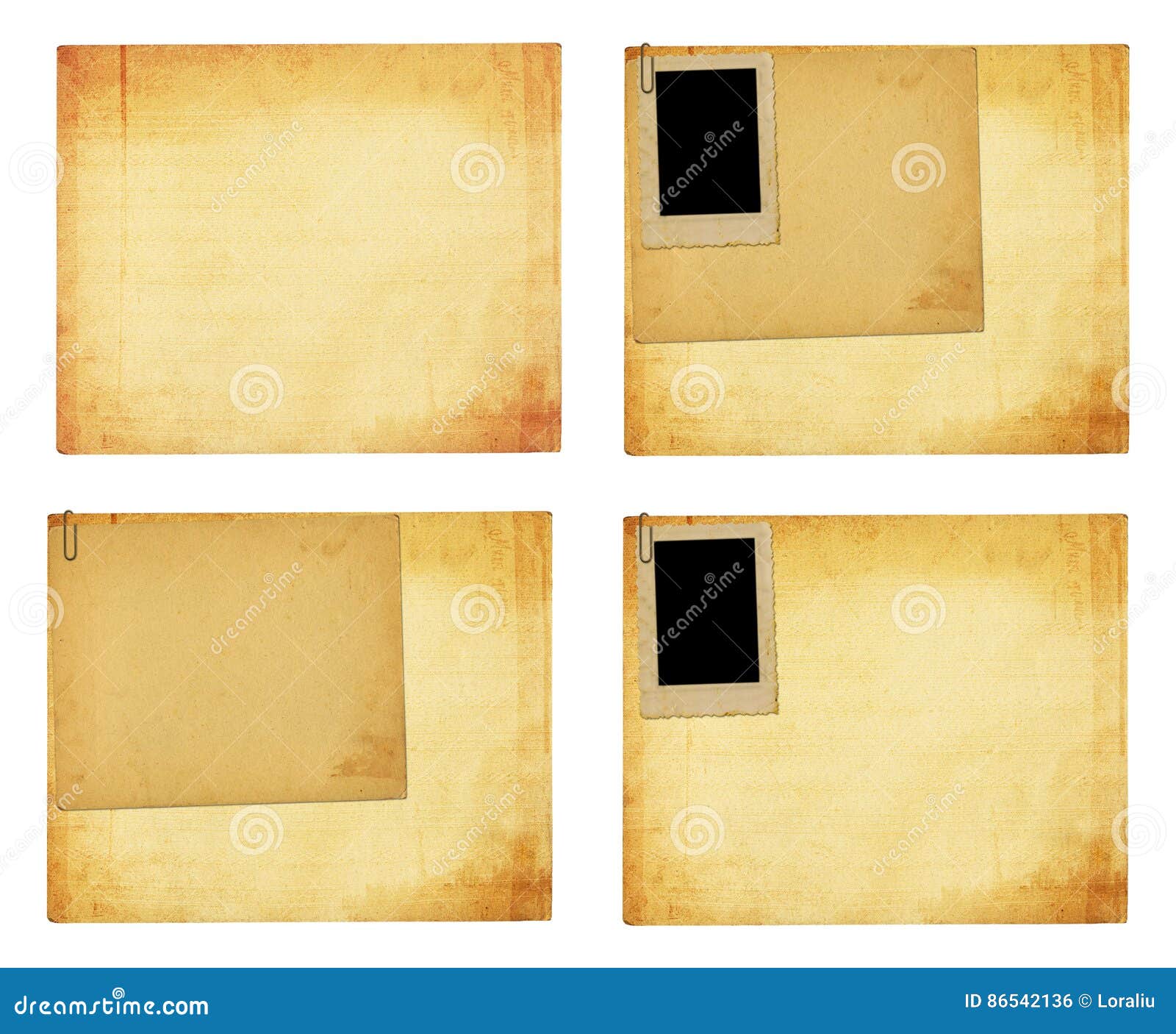 Old Vintage Paper with Grunge Frames for Photos Stock Photo - Image of ...