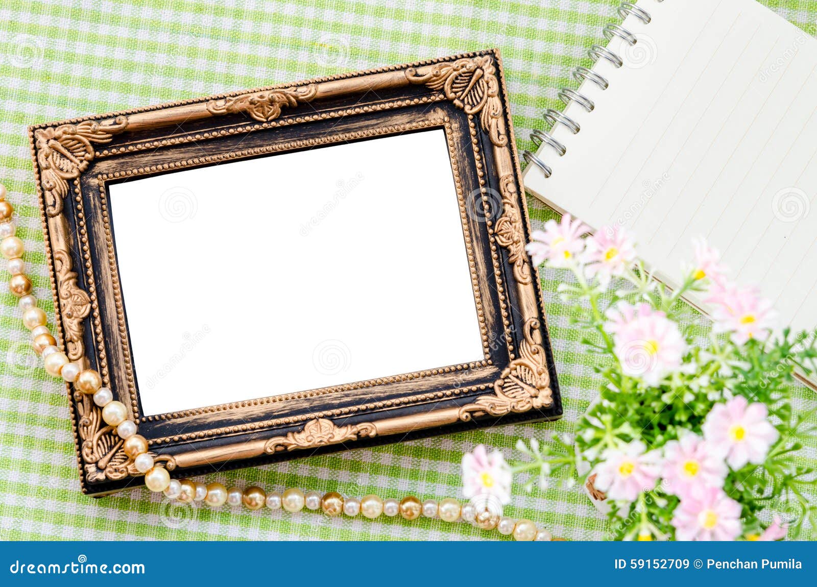 Old Vintage Photo Frame with Open Diary Stock Image - Image of label ...