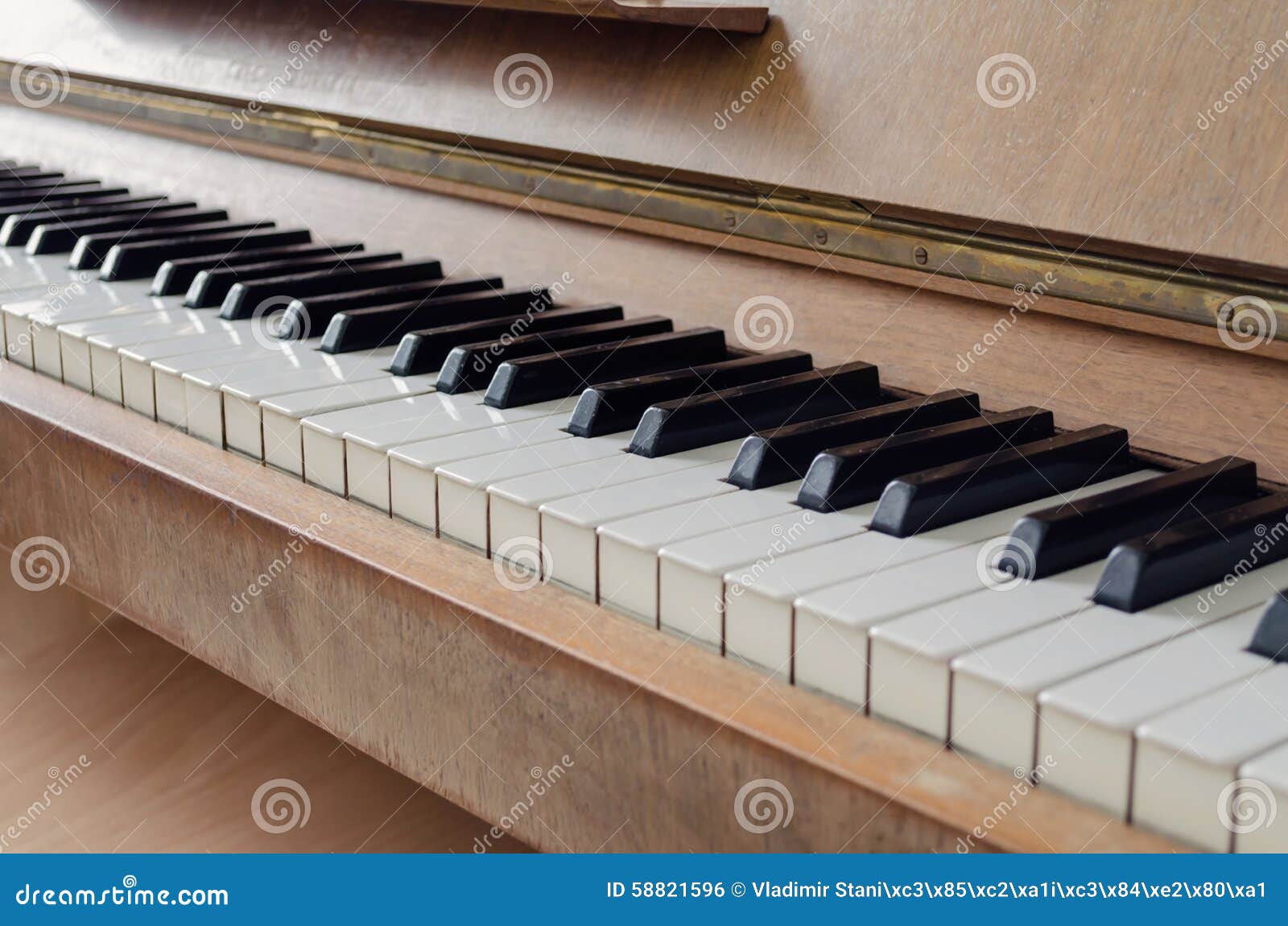 Old vintage piano keyboard stock photo. Image of black - 58821596