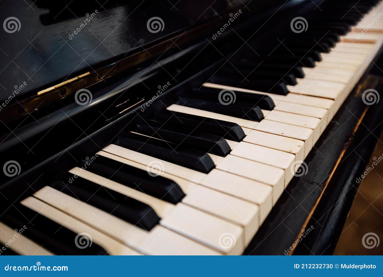 Old Vintage Piano Keyboard. Close Up View Stock Photo - Image of ...